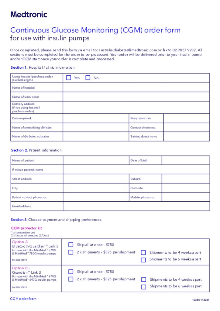 MINIMED-780G: FORMS | Medtronic HCP
