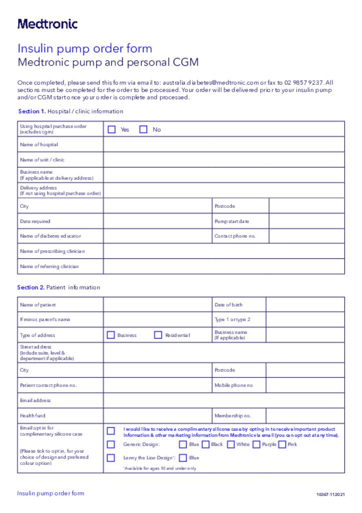 Medtronic Order & Loan Forms | Medtronic HCP